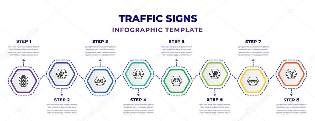 traffic signs infographic design template with traffic lights ...