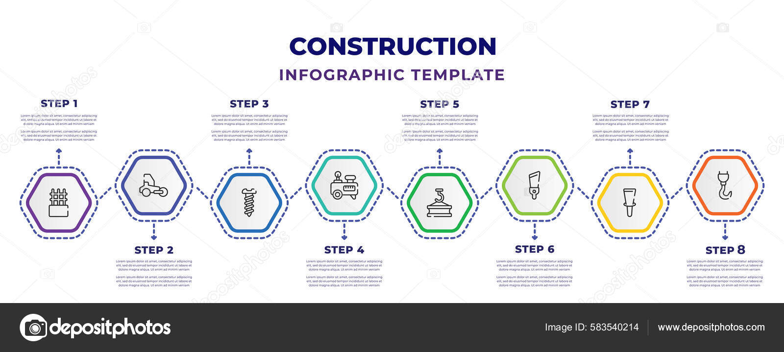 Construction Infographic Design Template Concrete Paver Screws Air ...