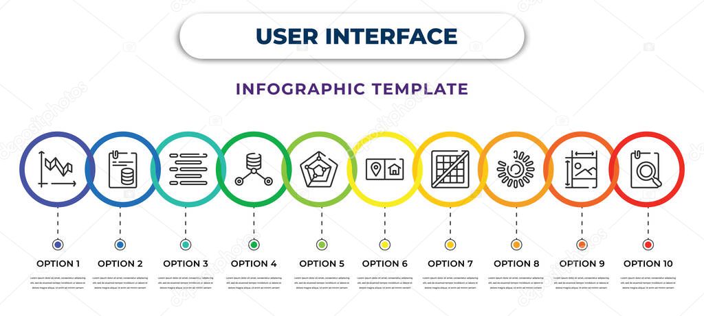 user interface infographic design template with dual stream chart, data analytics content ...