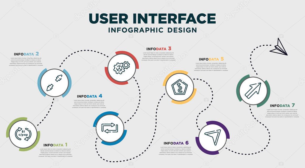 infographic template design with user interface icons. timeline concept ...