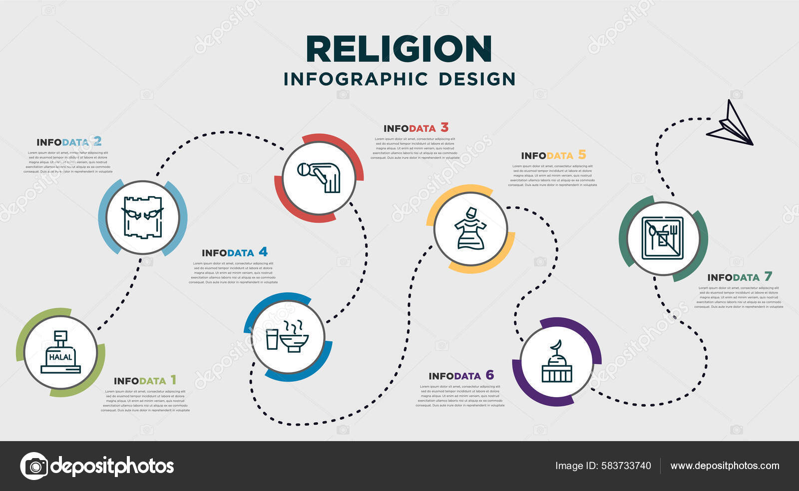 Infographic Template Design Religion Icons Timeline Concept Options ...