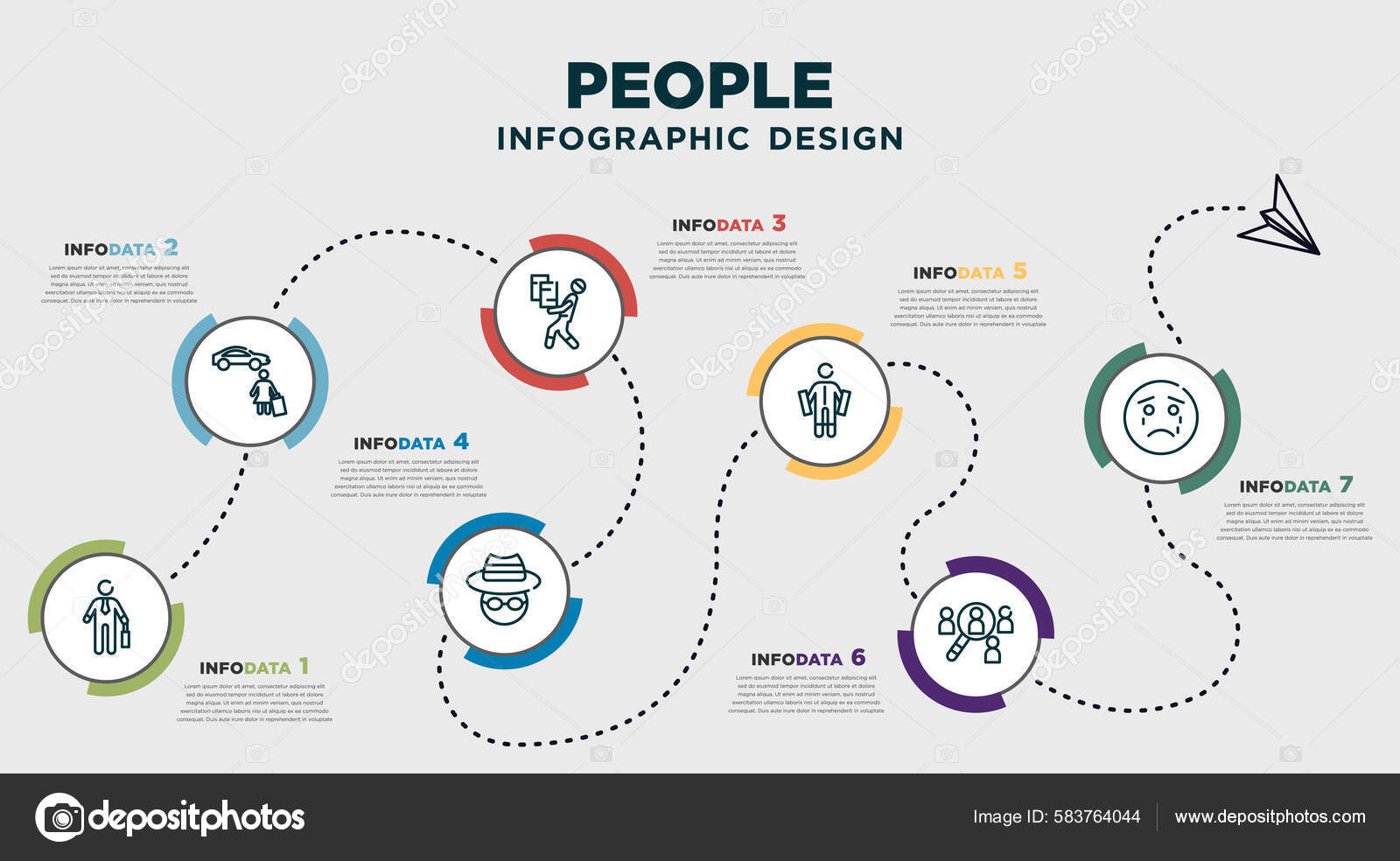 Infographic Template Design People Icons Timeline Concept Options Steps ...