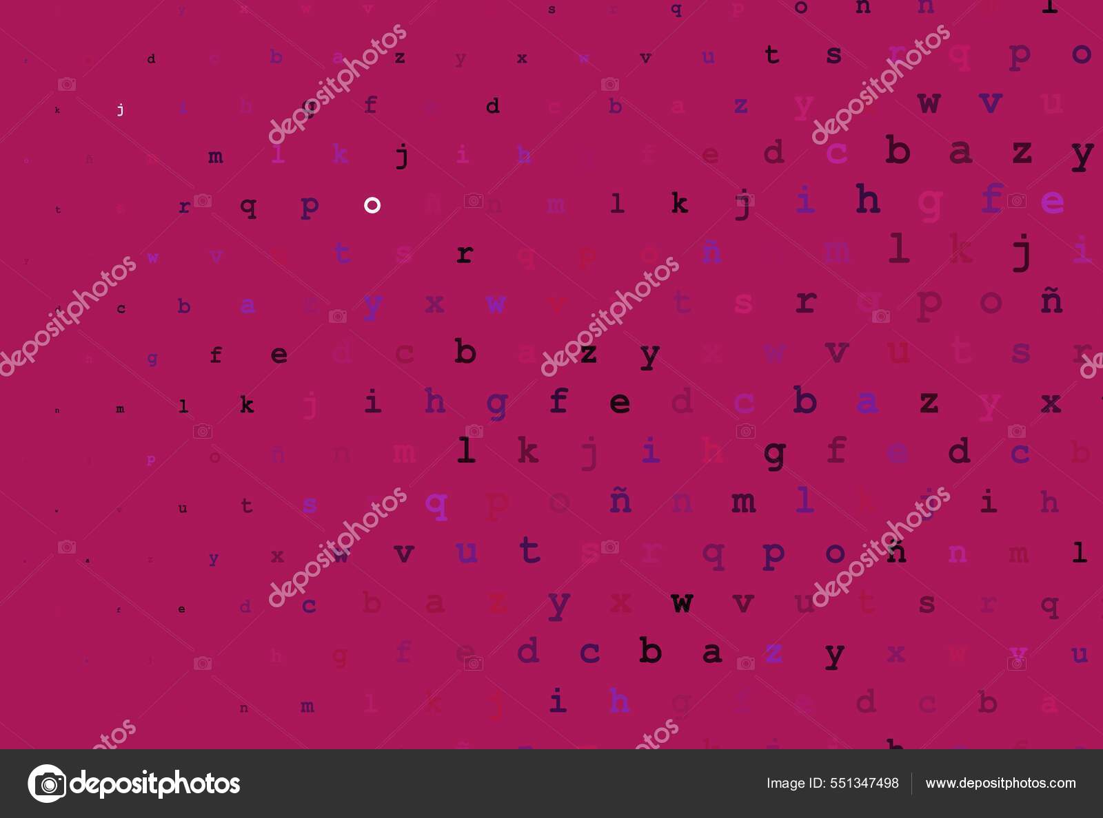 Dark Pink Vector Cover English Symbols Shining Illustration Abc Symbols ...