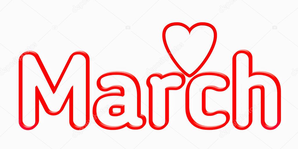 Una representación 3d Texto de la Marcha Roja aislado sobre fondo ...