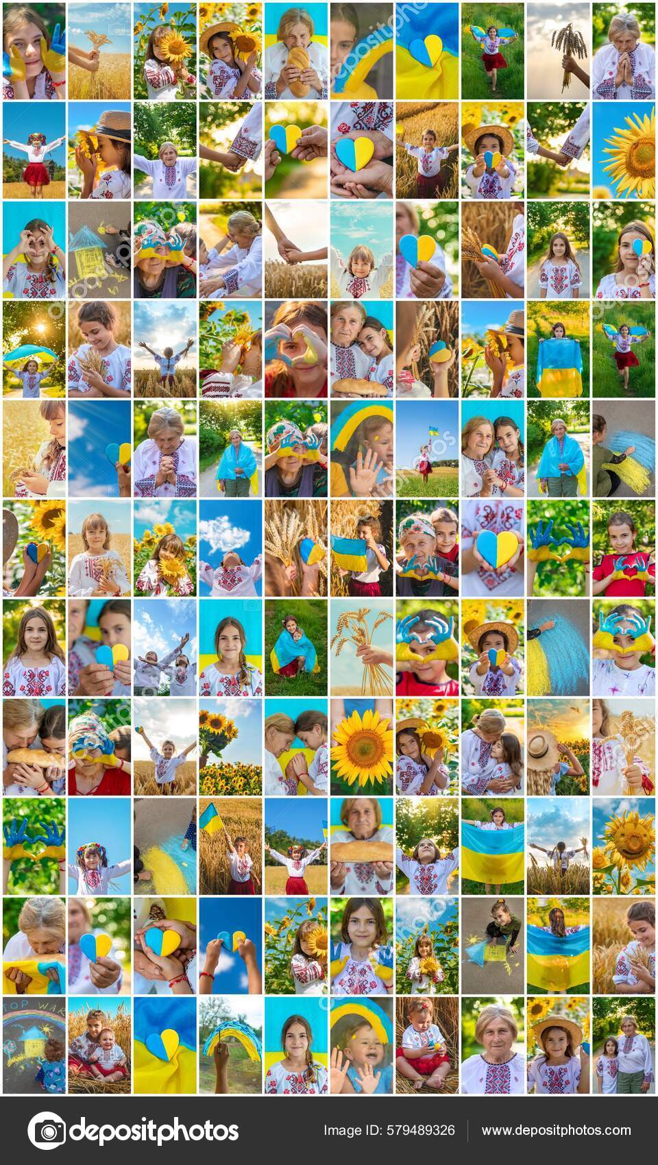Collage Photos Theme Ukraine Selective Focus Child — Stock Photo © yana ...