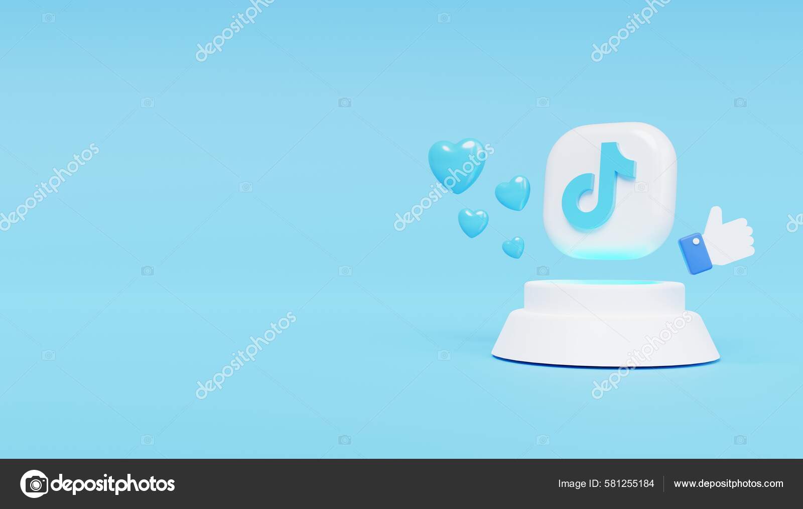 Blue White Tik Tok Exper Marketing Illustration Perfect Banner Landing ...