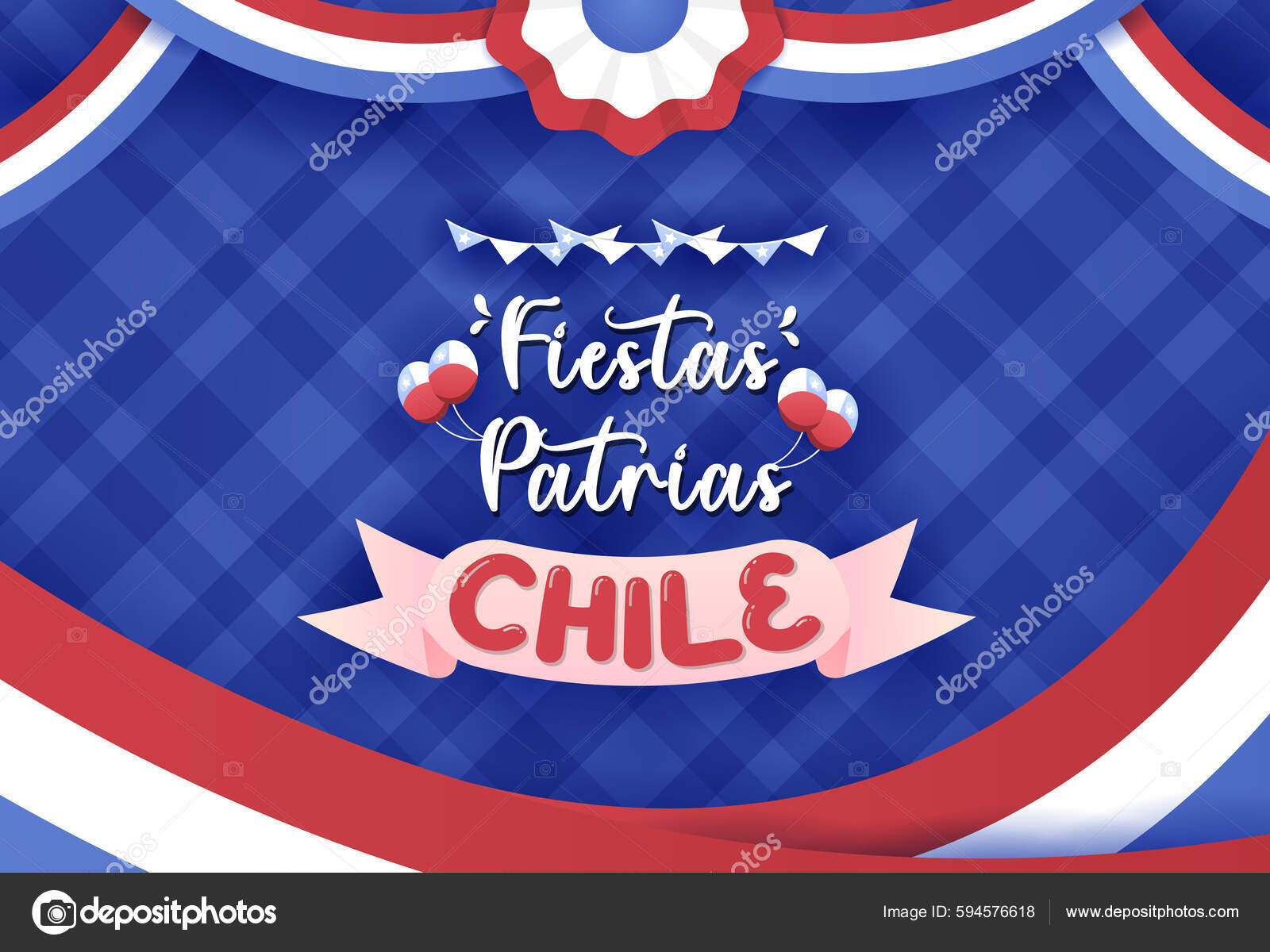 Fiestas Patrias Celebration Flat Illustration Design Vector de stock por ©dheovanoalfurqan 594576618
