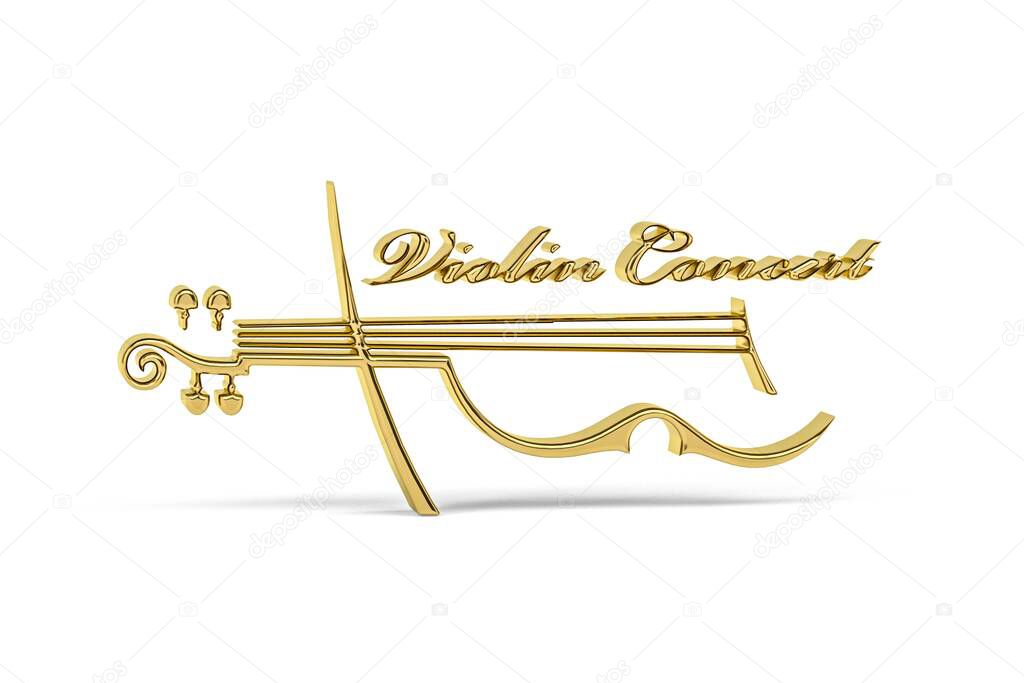 Icono de música clásica de oro 3d aislado sobre fondo blanco - 3D ...