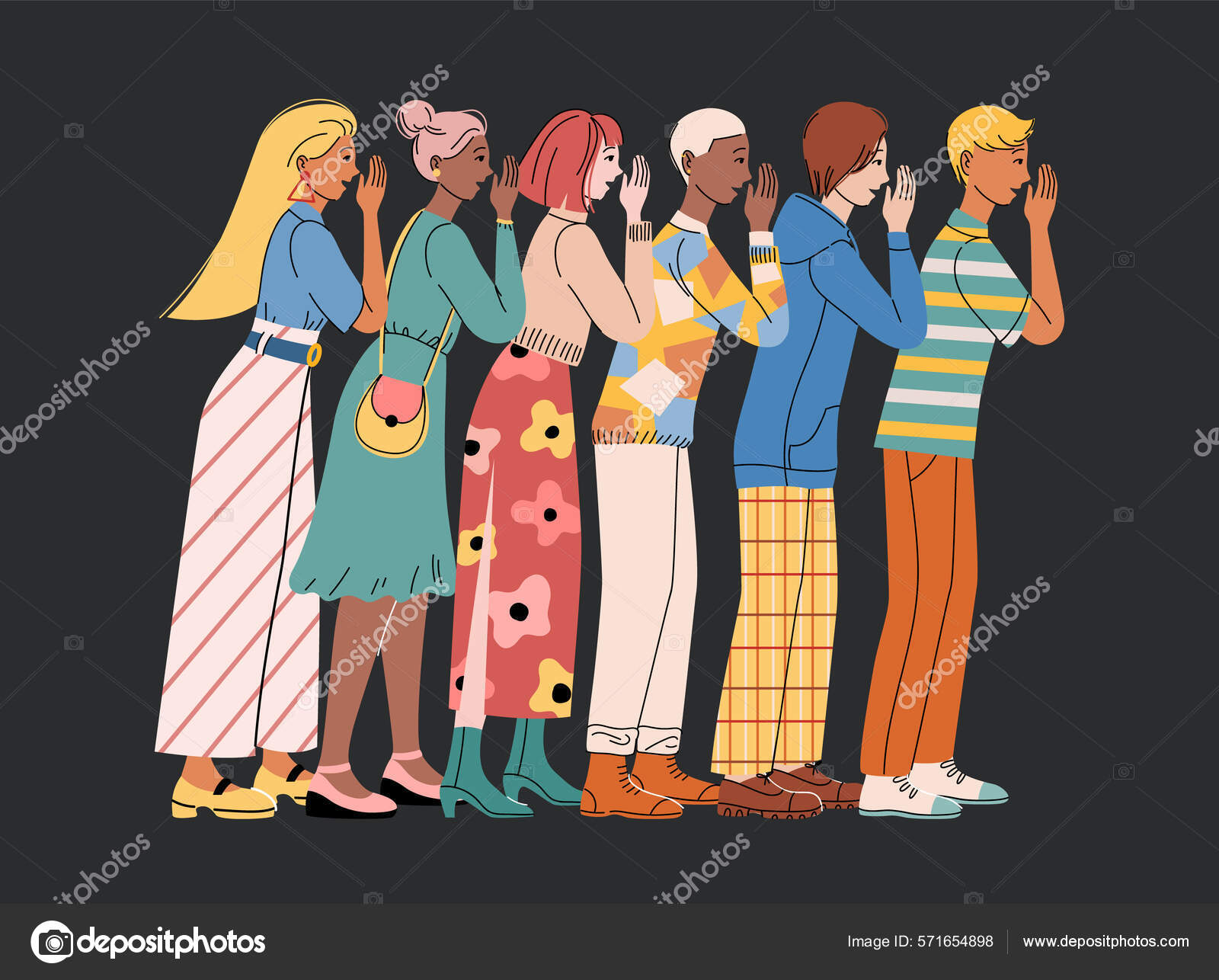 People whisper secrets into each others ears, rumors, word of mouth ...