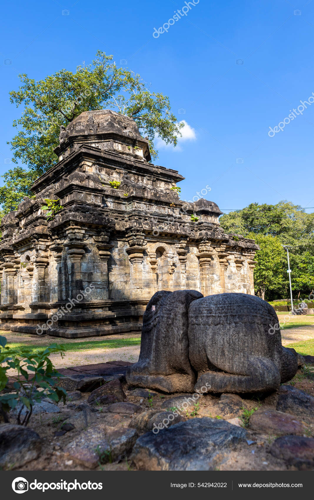 Sri Lanka. The ancient city of Polonnaruwa. The Shiva Devale No 2. The ...