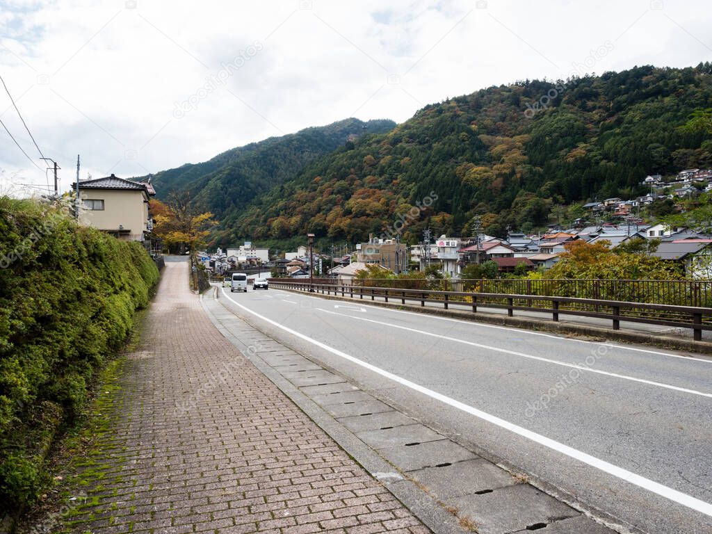 Kiso, prefectura de Nagano, Japón - 23 de octubre de 2017: Ruta ...