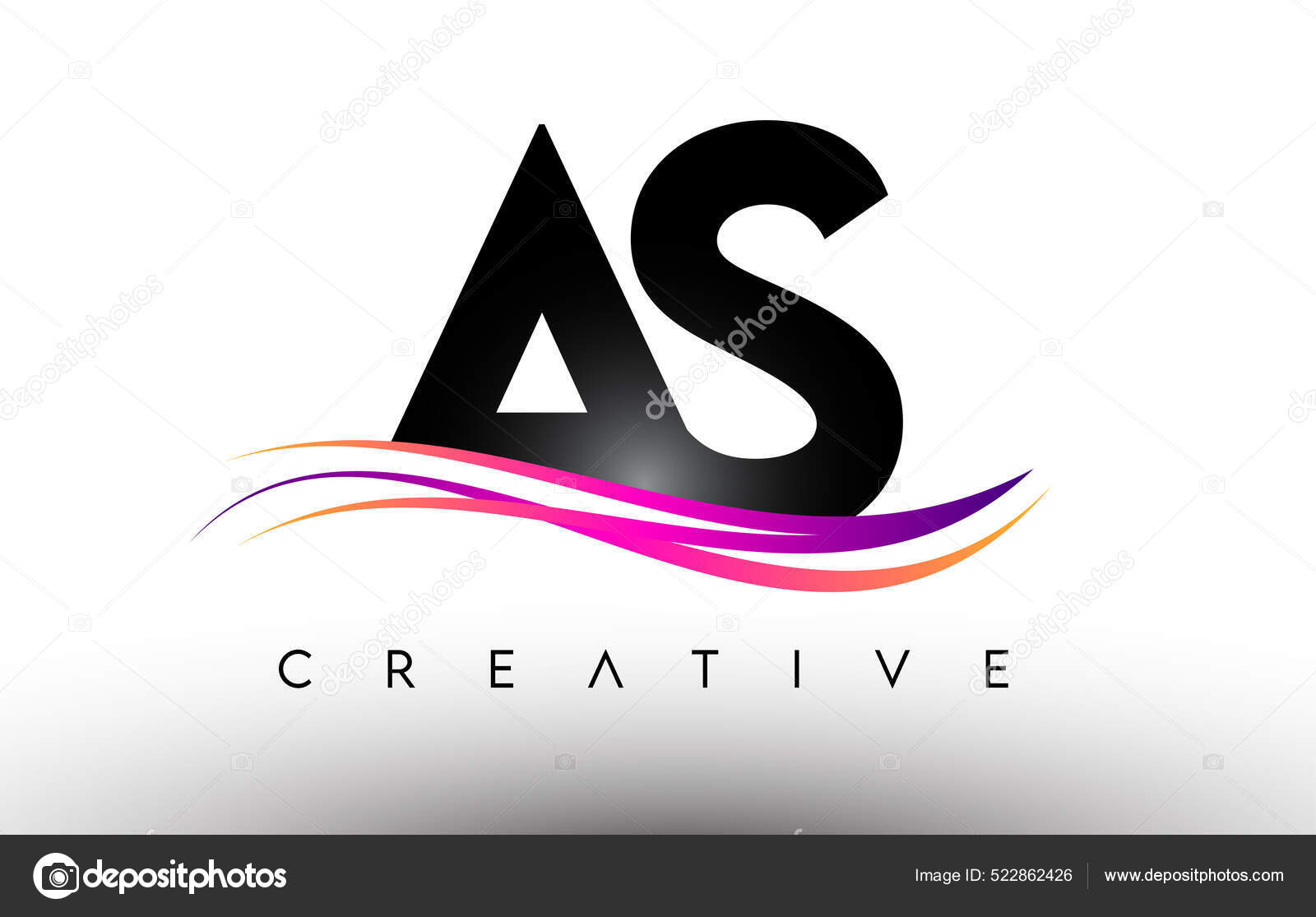 Logo Letter Design Icon Letters Colorful Creative Swoosh Lines Stock ...