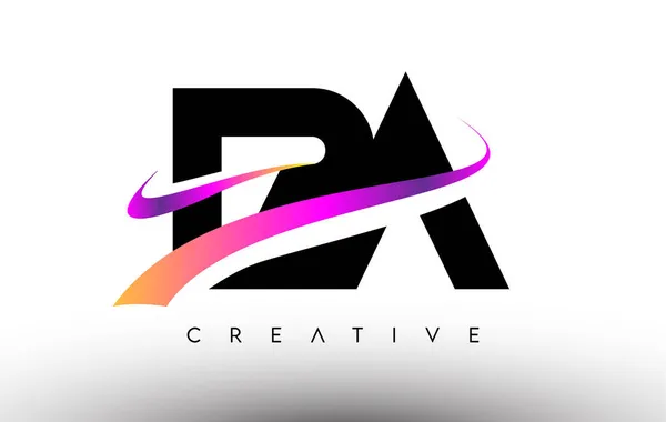 Logo Letter Design Icon Letters Colorful Creative Swoosh Lines Stock ...