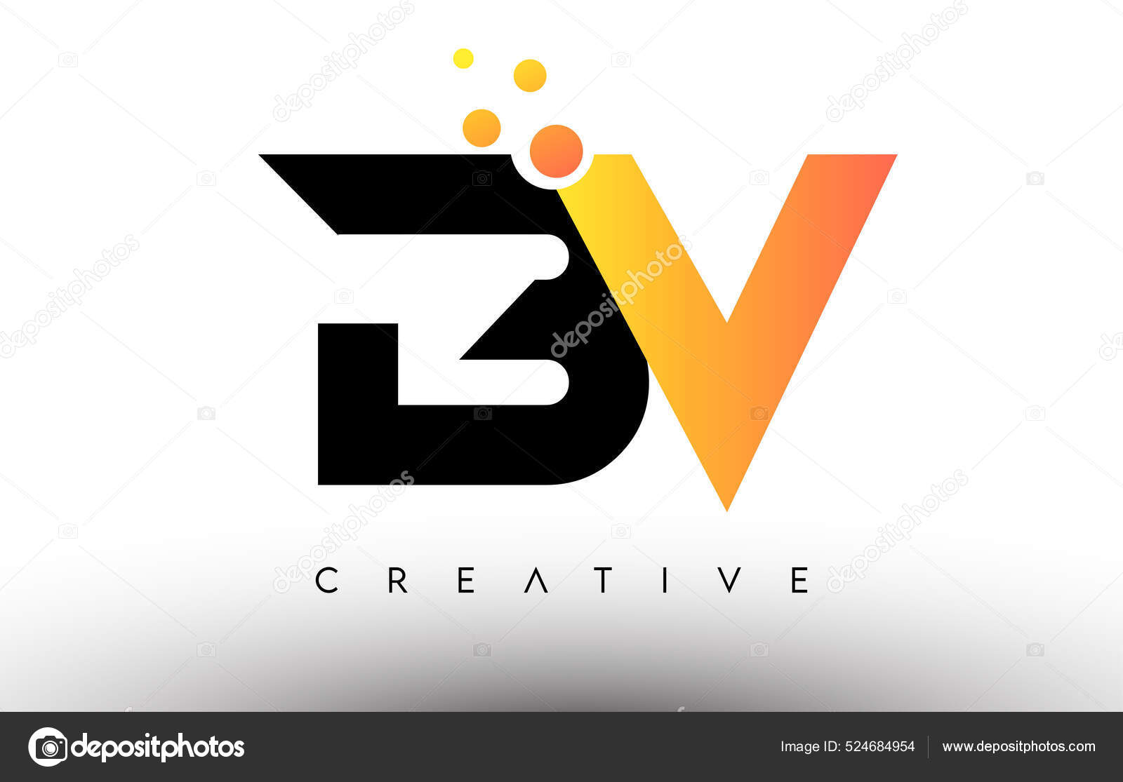 Black Orange Letter Logo Design Icon Dots Bubbles Vector Logo Stock ...