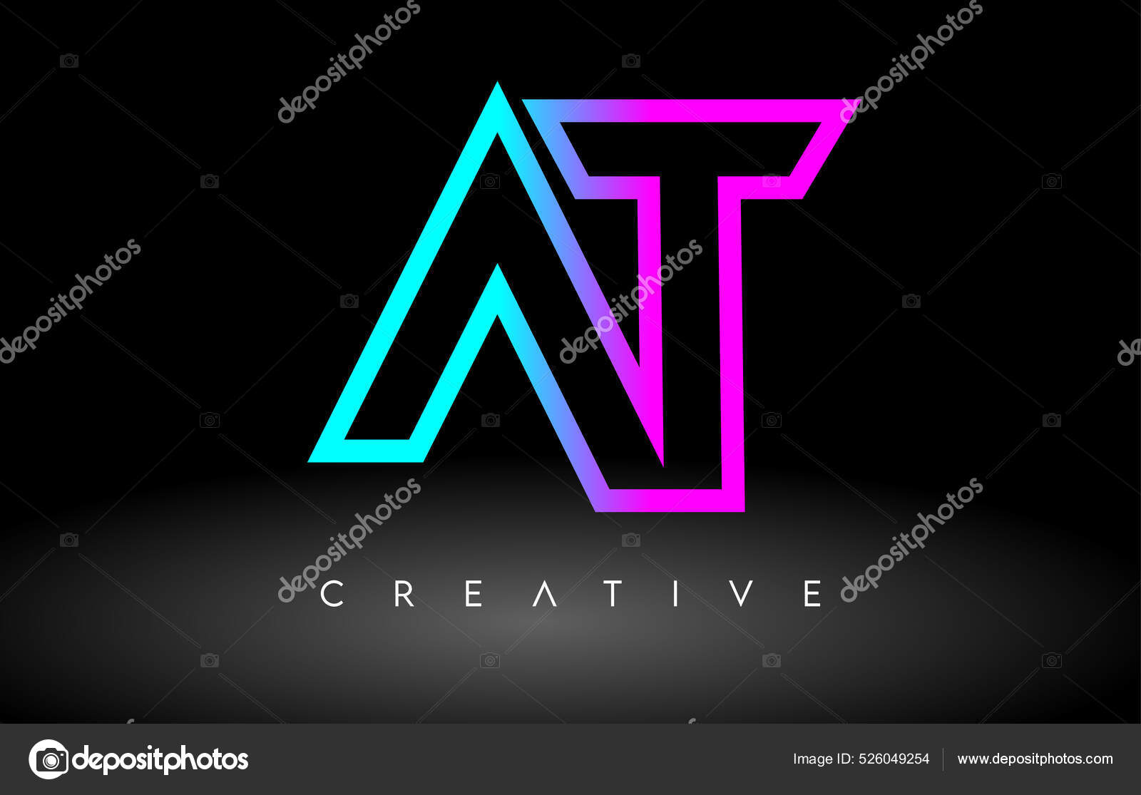 Neon Purple Blue Letters Logo Design Outline Letter Icon Vector Stock ...