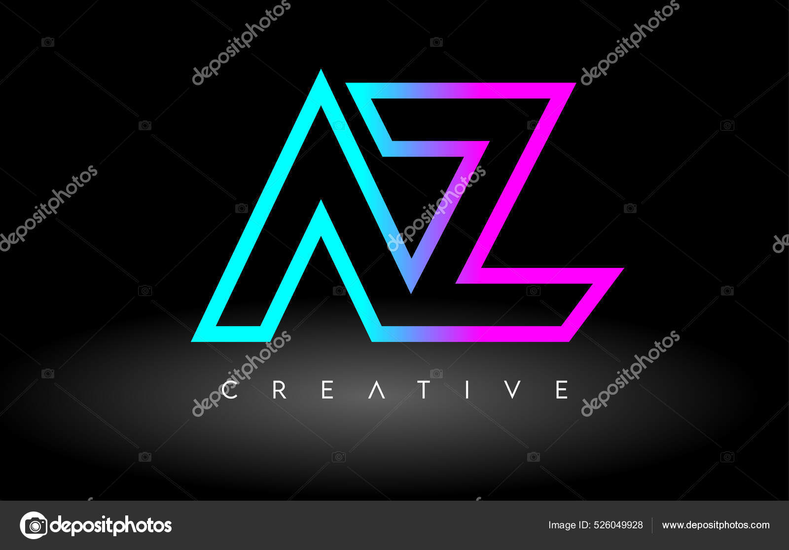 Neon Purple Blue Letters Logo Design Outline Letter Icon Vector Stock ...