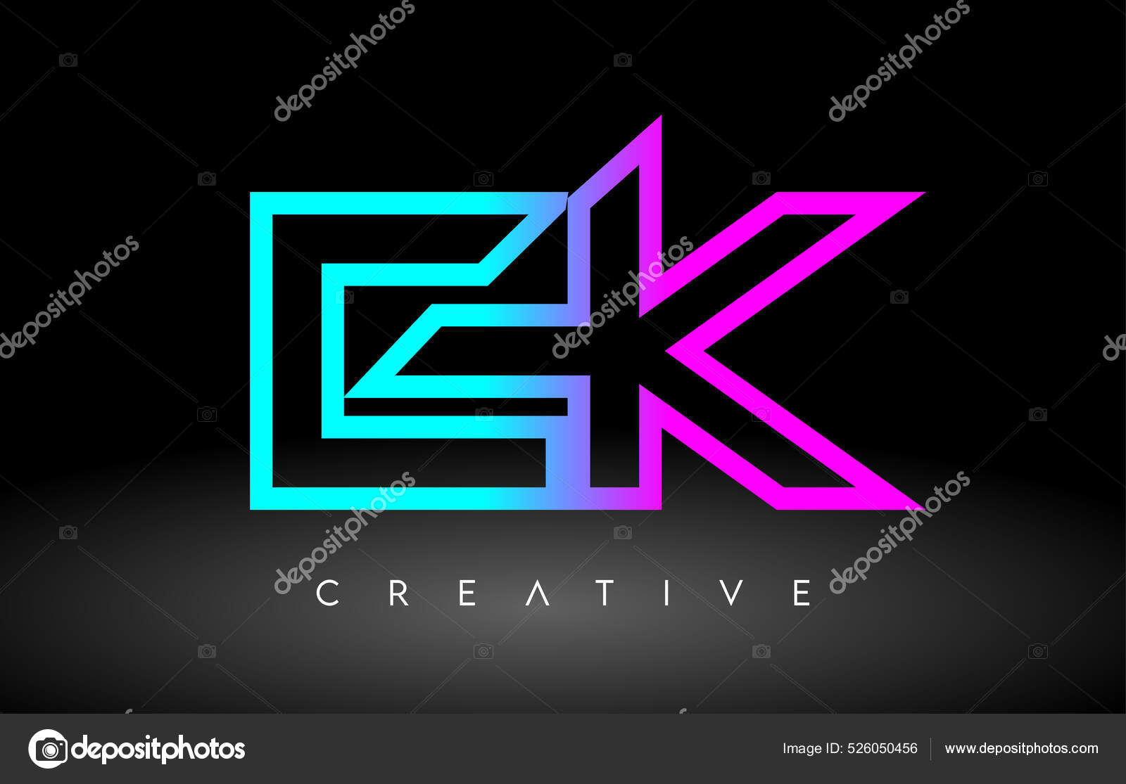 Neon Purple Blue Letters Logo Design Esquema Carta Icono Vector Vector ...
