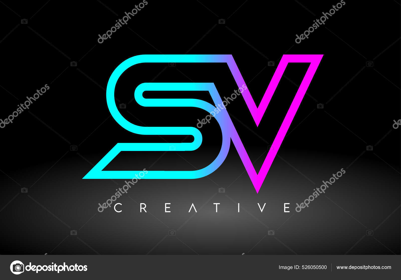 Neon Purple Blue Letters Logo Design Outline Letter Icon Vector Stock ...