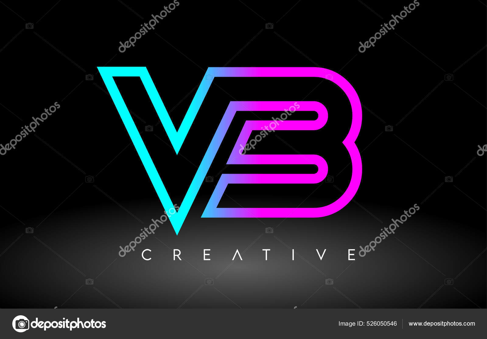 Neon Purple Blue Letters Logo Design Esquema Carta Icono Vector Vector ...