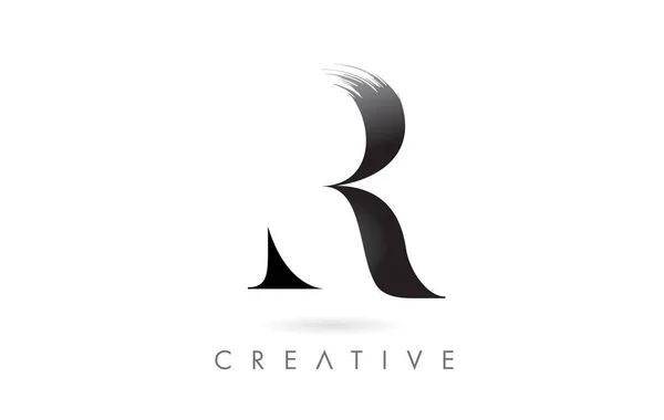 R White Letter Logo Design with Black Background. Stock Vector by ...