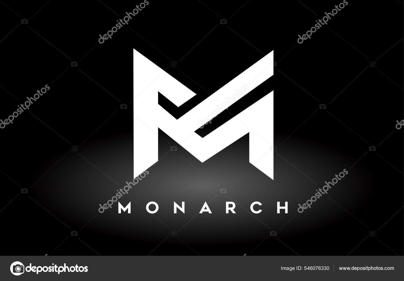 White Letter Logo Design Black Background Monogram Lines Logo Icon ...