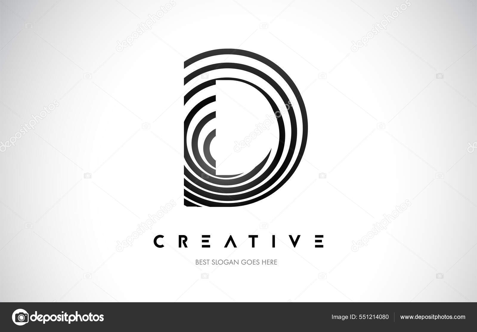 Lines Desain Logo Warp Ikon Huruf Dibuat Dengan Garis Melingkar Vektor ...