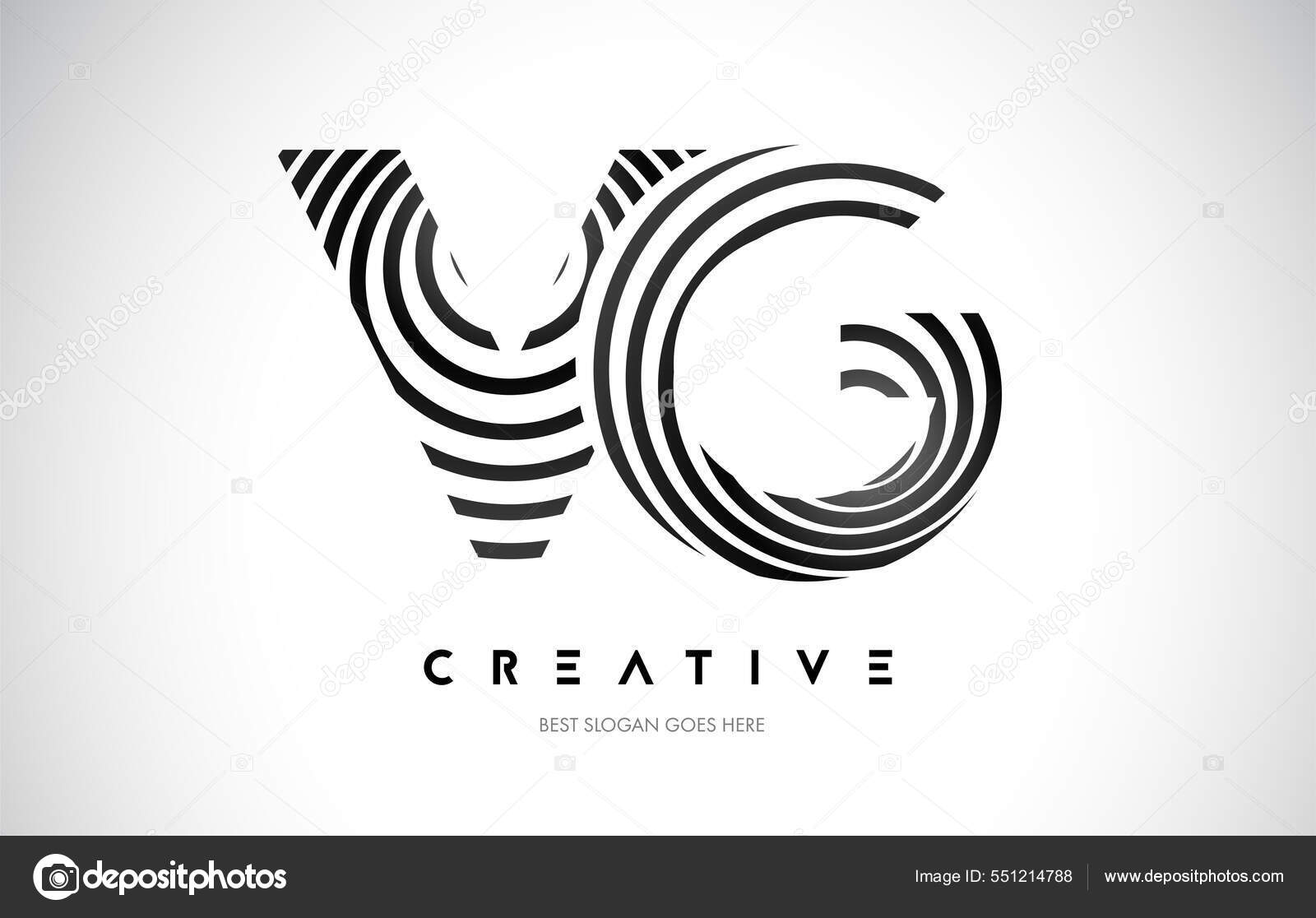 Lines Warp Logo Design Letter Icon Made Black Circular Lines Stock ...