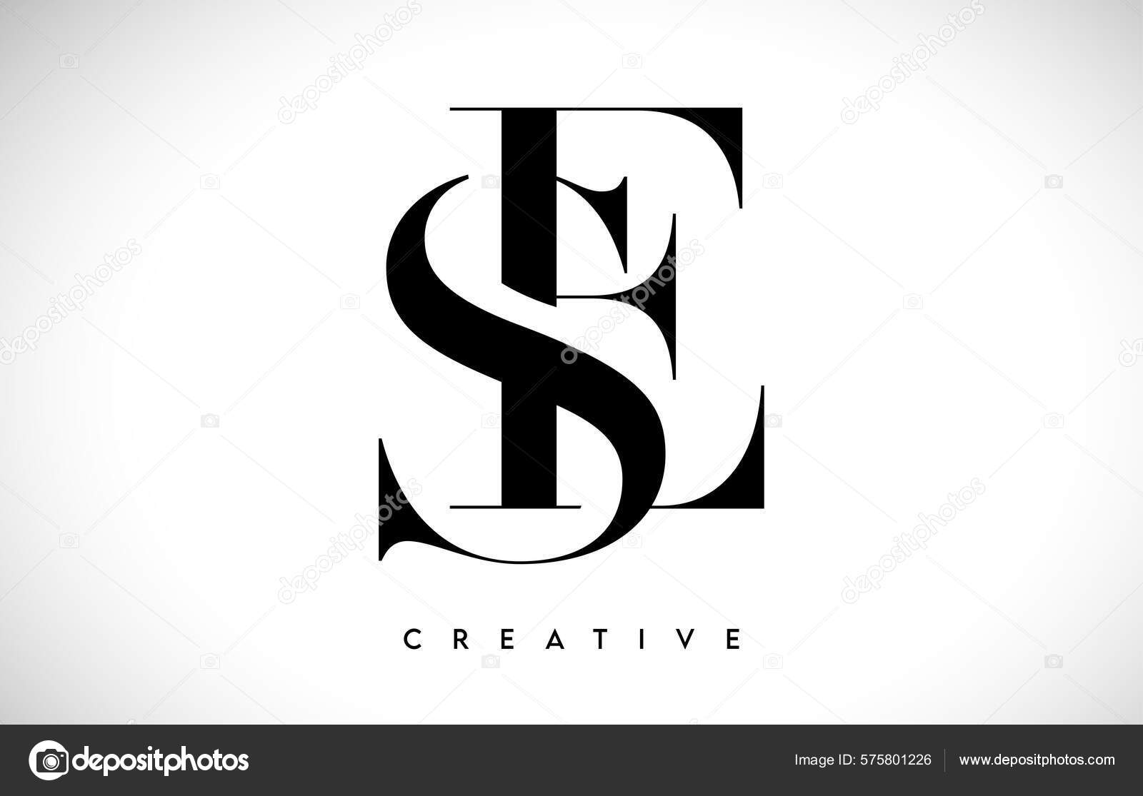 Artistic Letter Logo Design Serif Font Black White Colors Vector 스톡 벡터 ...