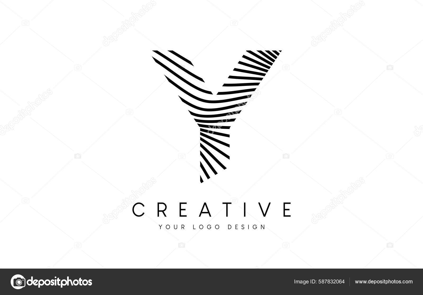 Warp Zebra Lines Letter Logo Design Black White Lines Creative Stock Vector By ©twindesigner