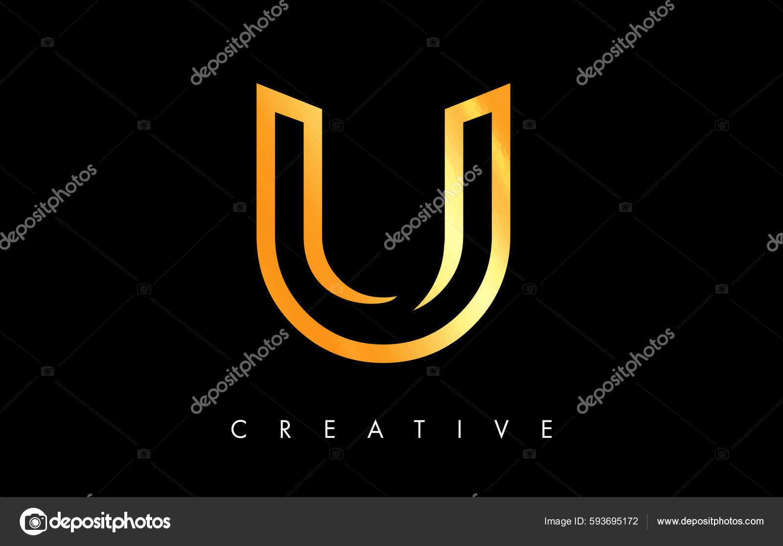 Letter Logo Monogram Gold Golden Lines Minimalist Design Vector Stock ...