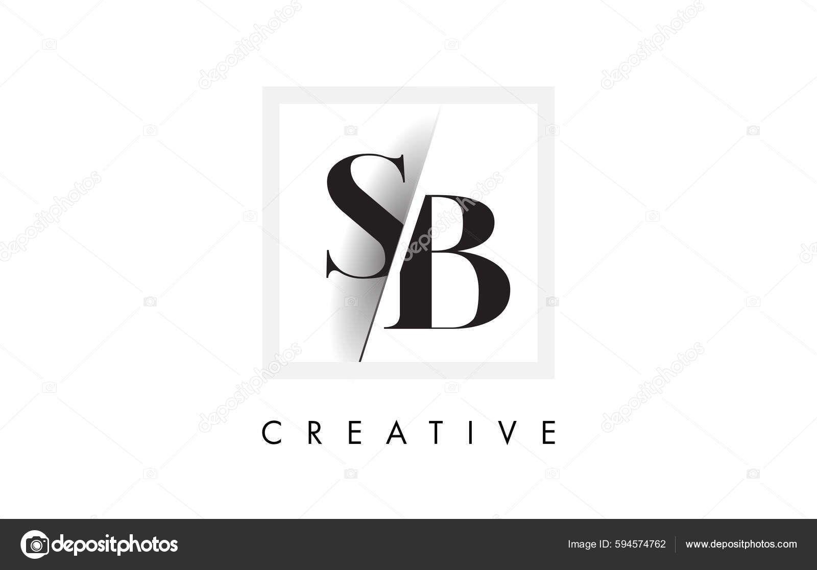 Serif Letter Logo Design Creative Intersected Cut Stock Vector by ©twindesigner 594574762