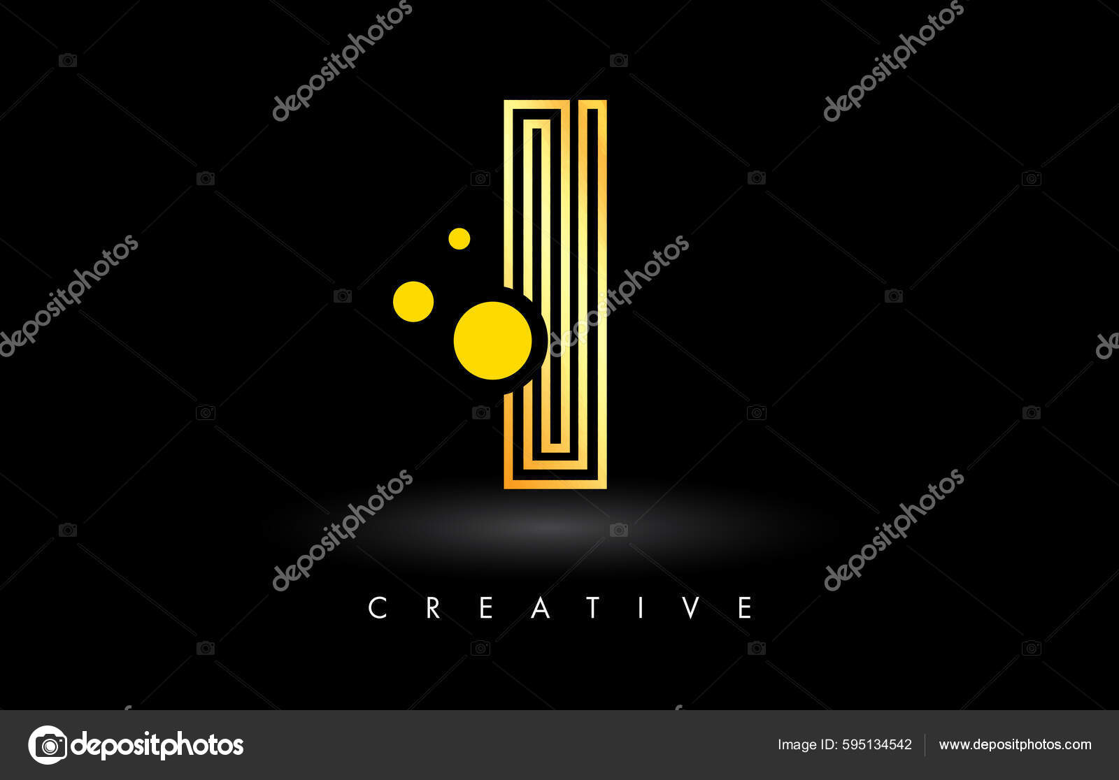 Vettoriale stockGolden Lines Letter Logo Letter Made Lines Monogram ...