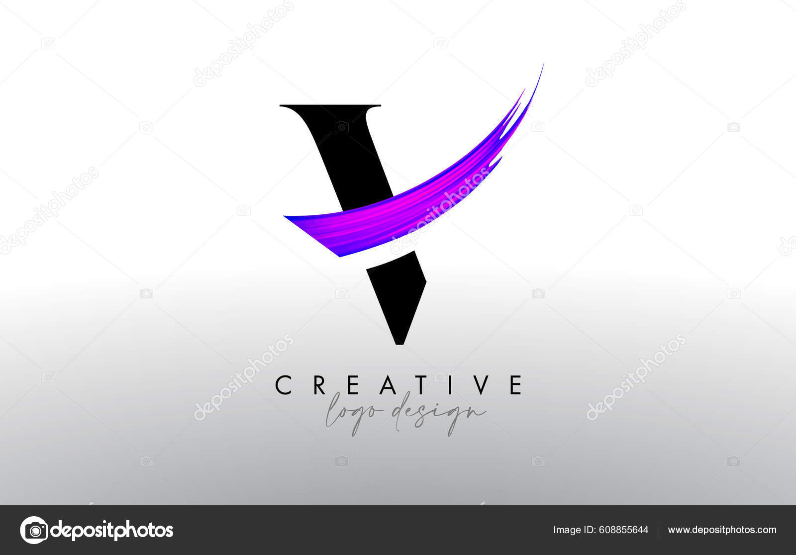 Brush Letter Logo Design Creative Artistic Paint Brush Stroke Modern ...