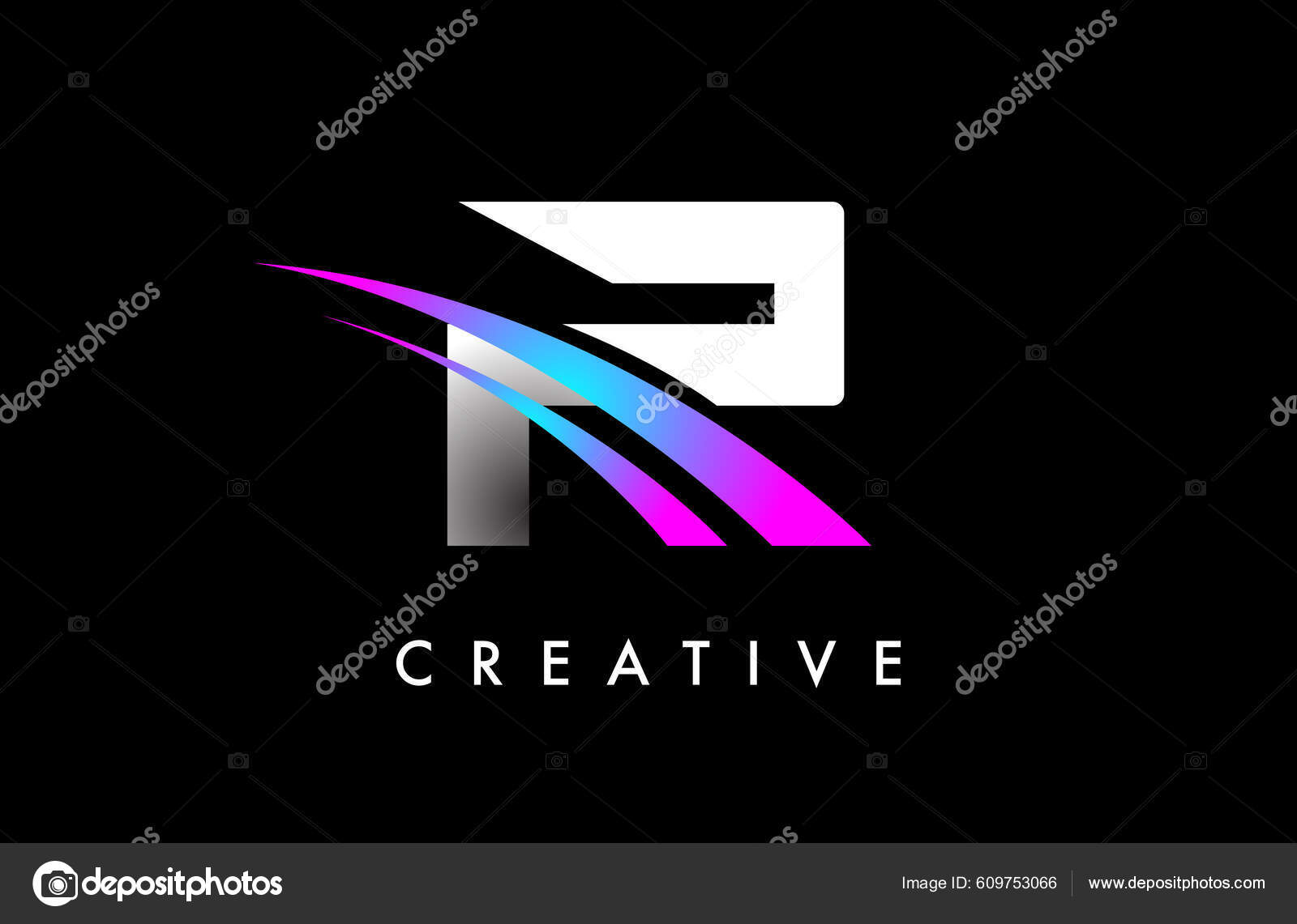 Letra Logo Design Vector Con Líneas Curvas Azul Púrpura Swoosh Vector ...