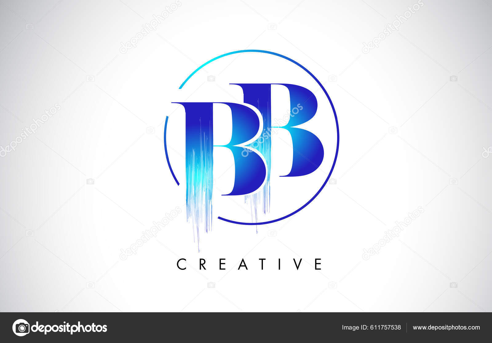 Brush Stroke Letter Logo Design Blue Paint Logo Leters Icon Stock ...