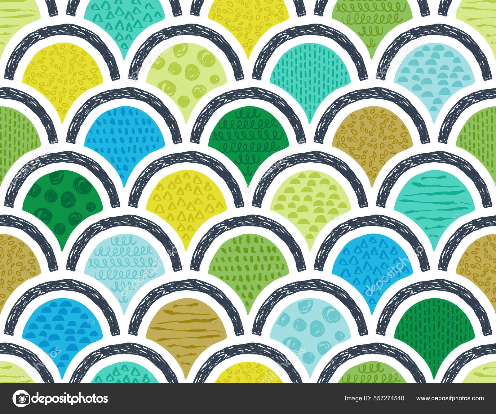 Colorful Fun Overlapping Circle Cute Pattern Repeated Creative ...
