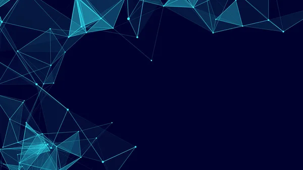 Network Connection Structure Abstract Blue Background Moving Dots Lines Futuristic Vector de ...