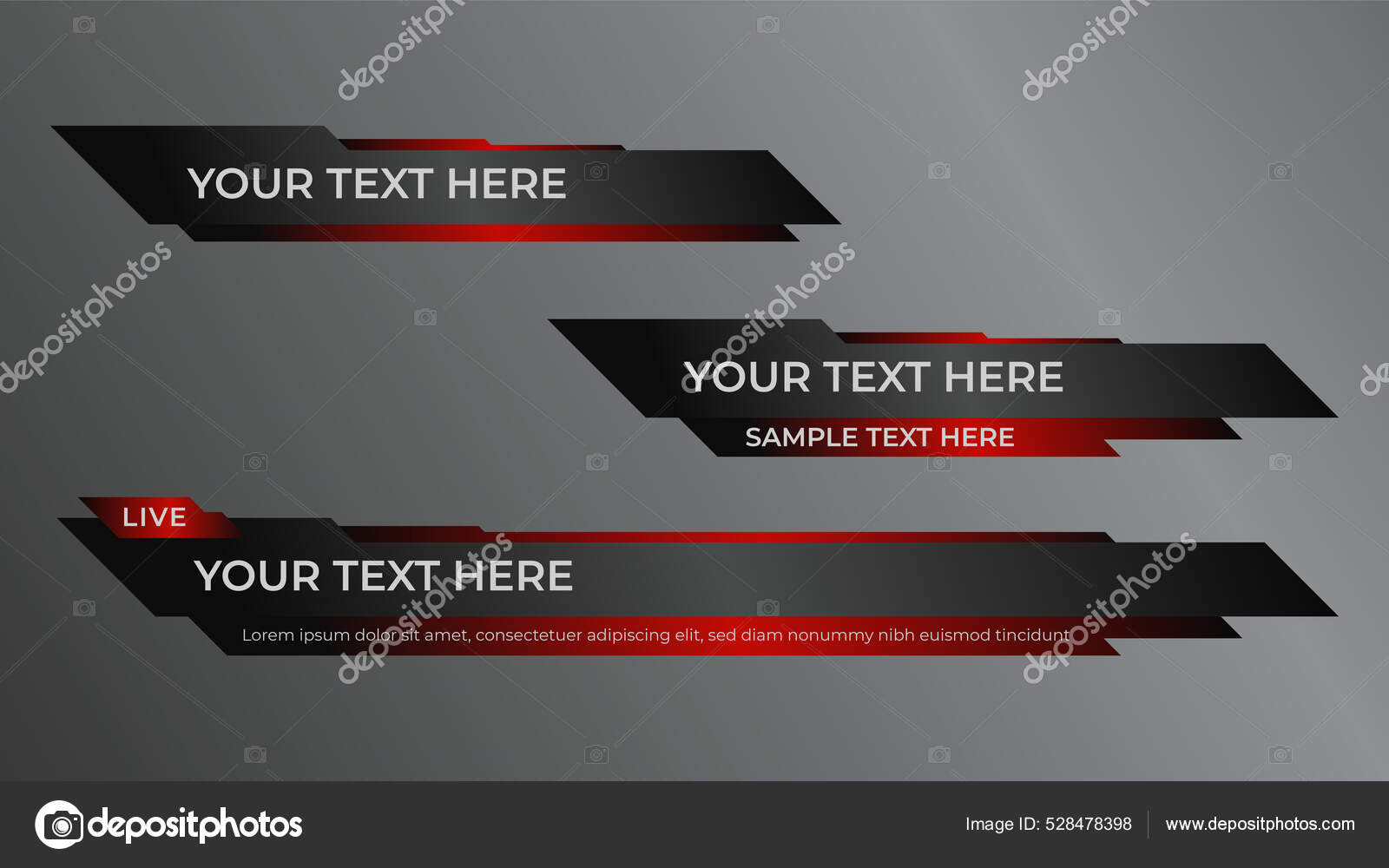 Red Lower Third News Bar Vector Illustration Background Abstract ...
