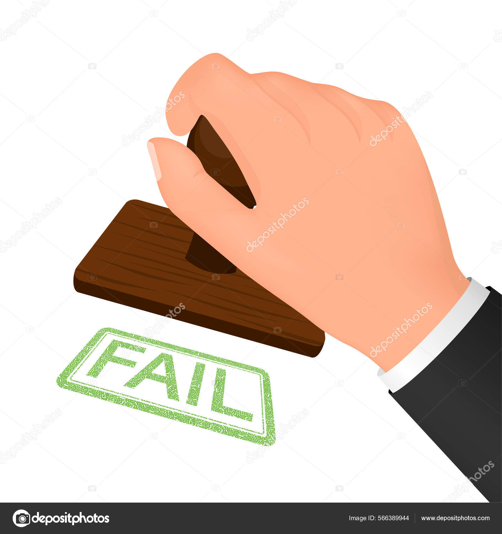 Fallar sello rojo sobre fondo blanco. Fondo blanco. Ilustración ...