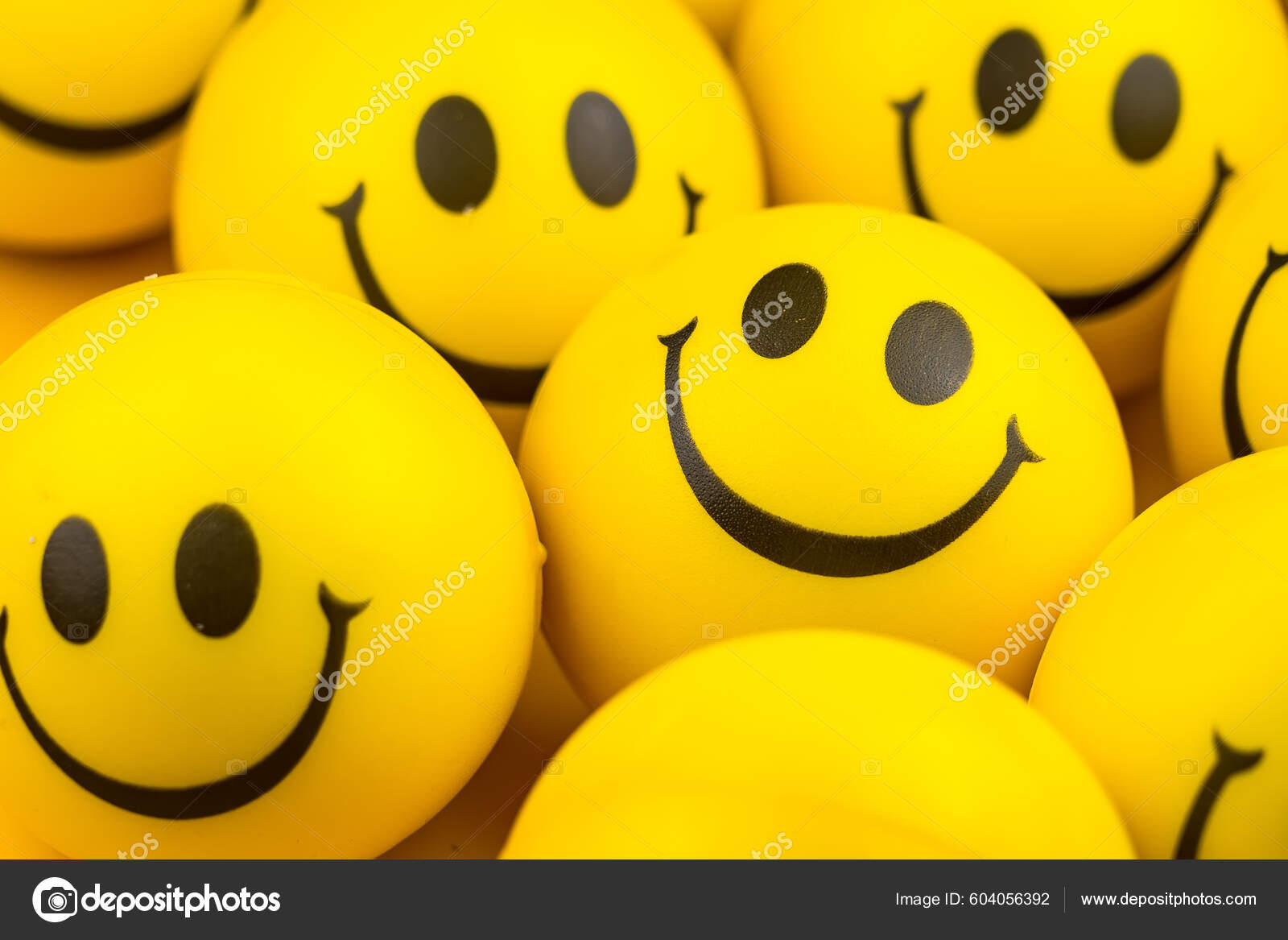 Happy Faces Ball Yellow Background Smiling Background Stock Photo by ...