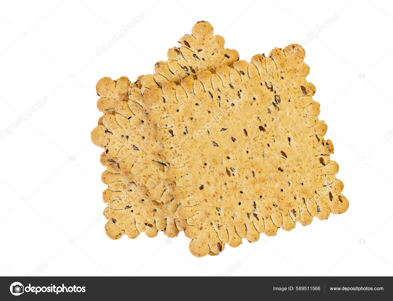 Cereal Cookies White Background Whole Grain Crackers Isolated White ...