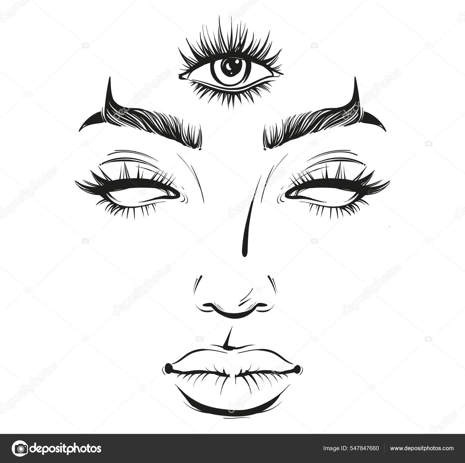 Mystical Face Beautiful Girl Stock Vector by ©slavno100 547847660