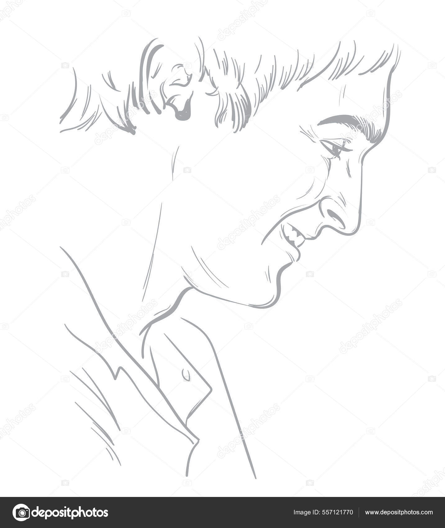 Face Young Smiling Man Profile Vector Illustration Stock Vector By ©slavno100 557121770