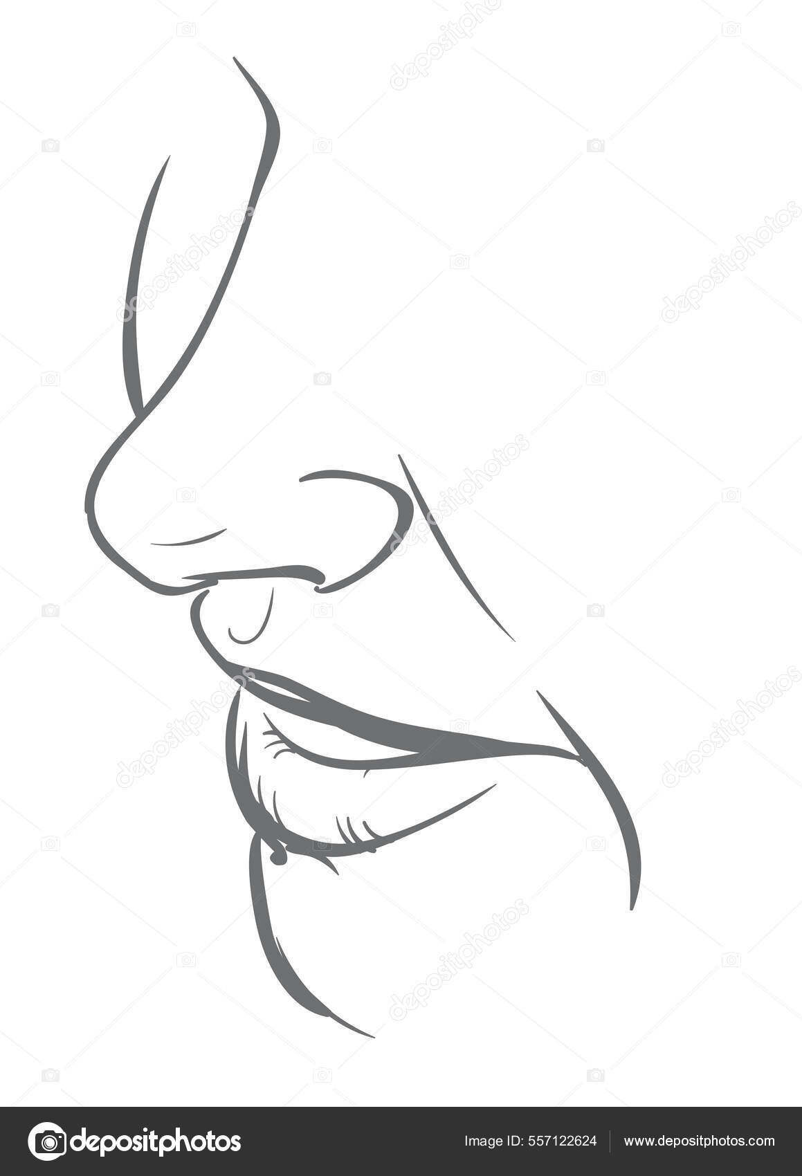 Lips Nose Young Woman Vector Illustration Stock Vector by ©slavno100 ...