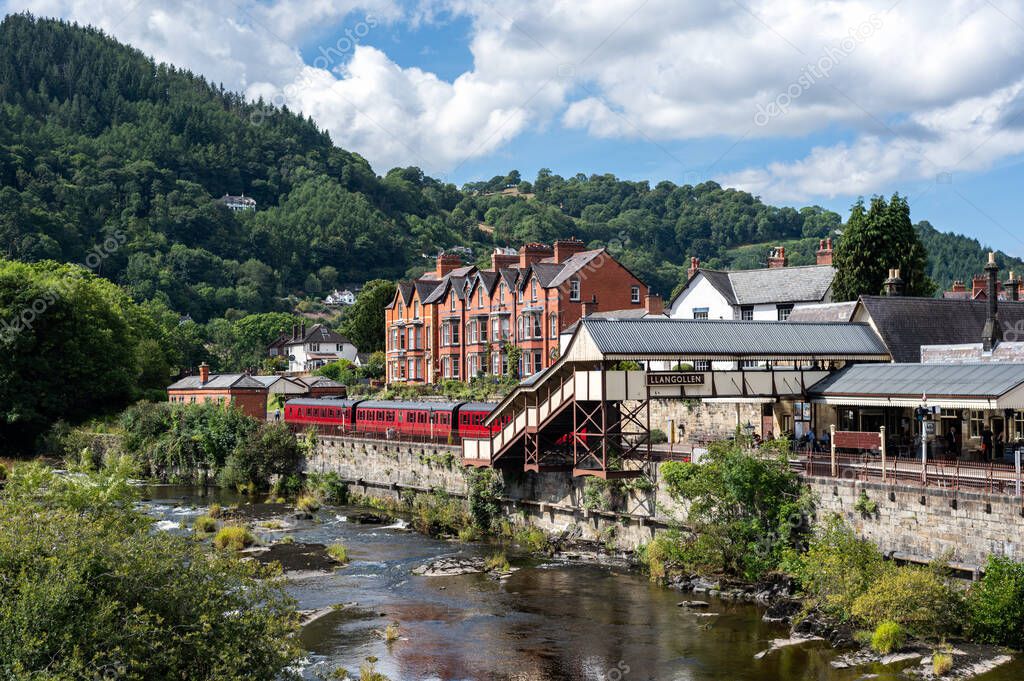Llangollen, Wales, 27 August, 2022: Old railway station museum and ...