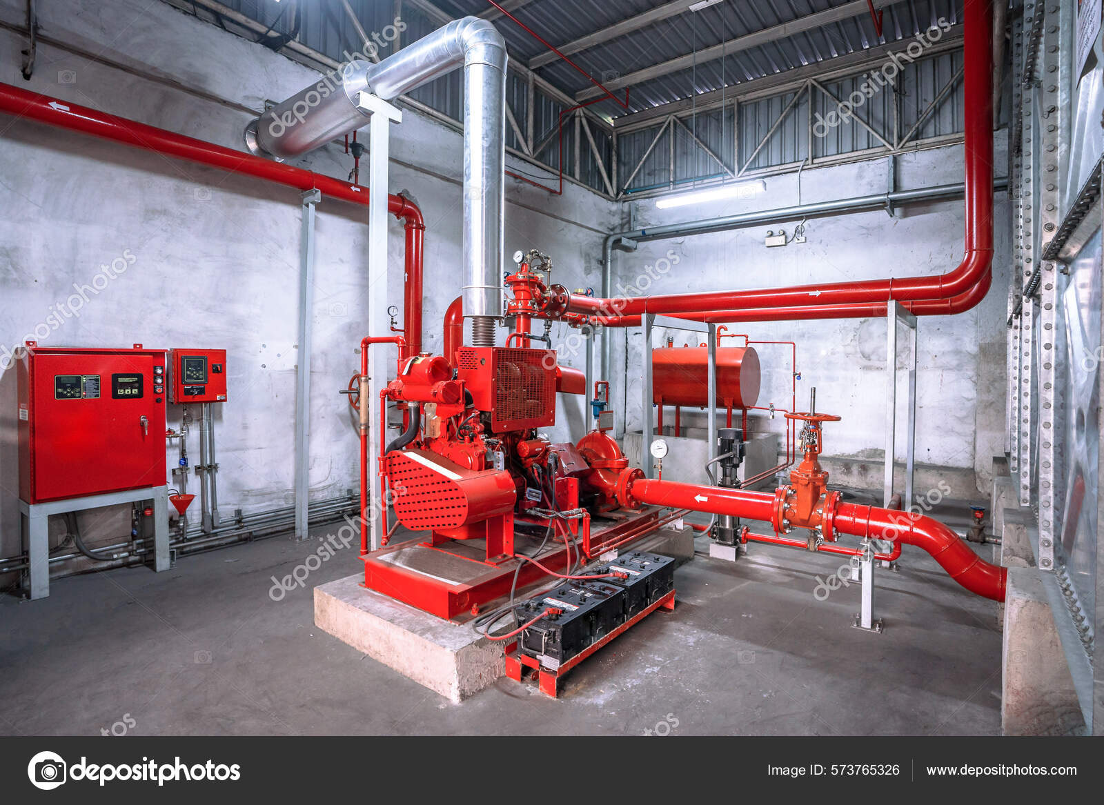 Diesel Engine Fire Pump Controller Systems Industrial Plants Stock ...