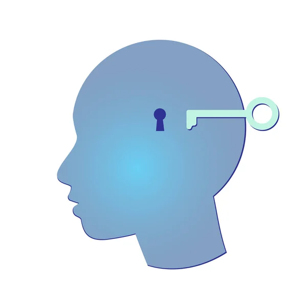 Productivity vector illustration. Mind. Key and keyhole. Effective time ...