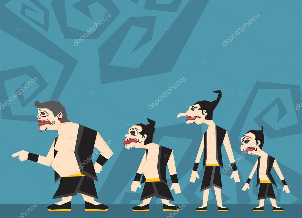 Una ilustración de una leyenda indonesia llamada Punakawan. Estas ...