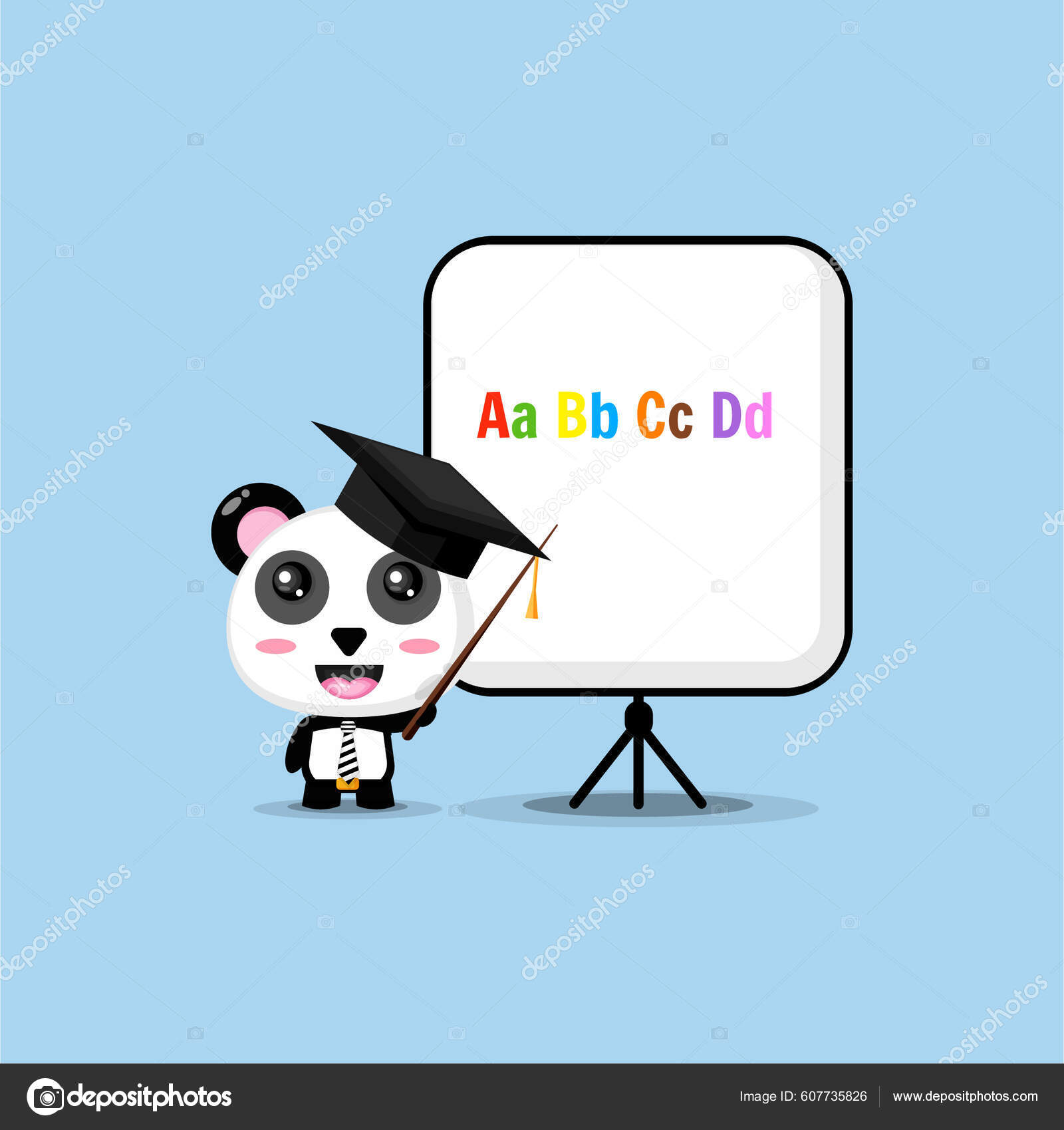 Cute Panda Becomes Teacher Stock Vector by ©tridatustudio 607735826