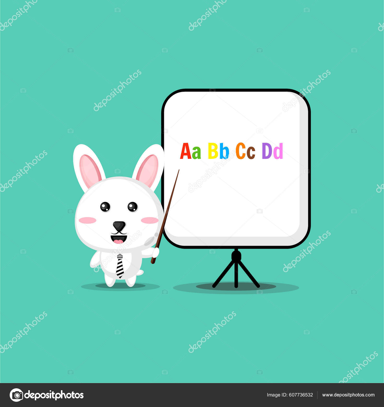 Cute Rabbit Becomes Teacher Stock Vector Image by ©tridatustudio #607736532